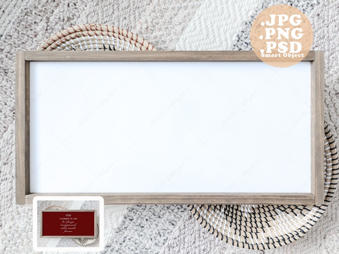 12x24 Horizontal Wood Sign Mockup With PSD Smart Object, Changeable ...