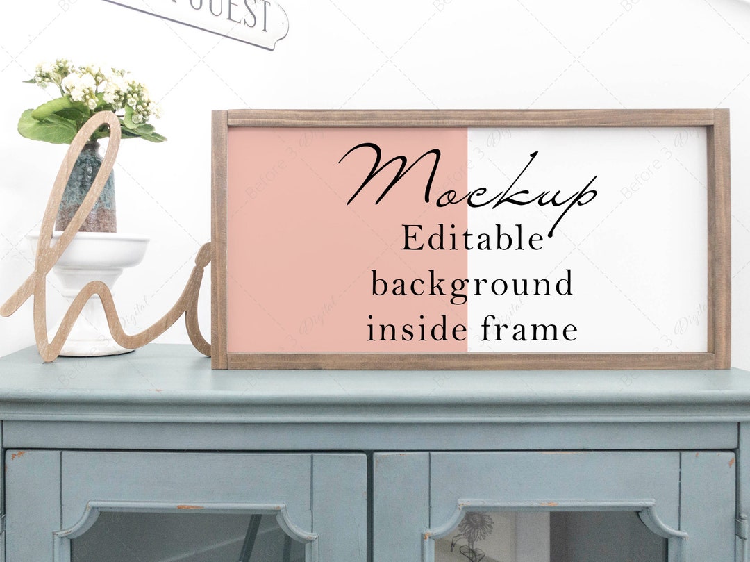 12x24 Frame Mockup With PSD Smart Object, Editable Background ...