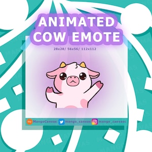 Animated Pink Cow Emote-dance Emote - Etsy