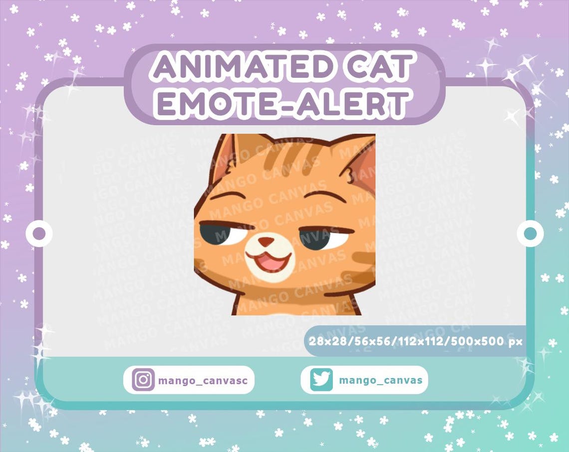 Animated Orange Cat Emote-smirk Emote - Etsy