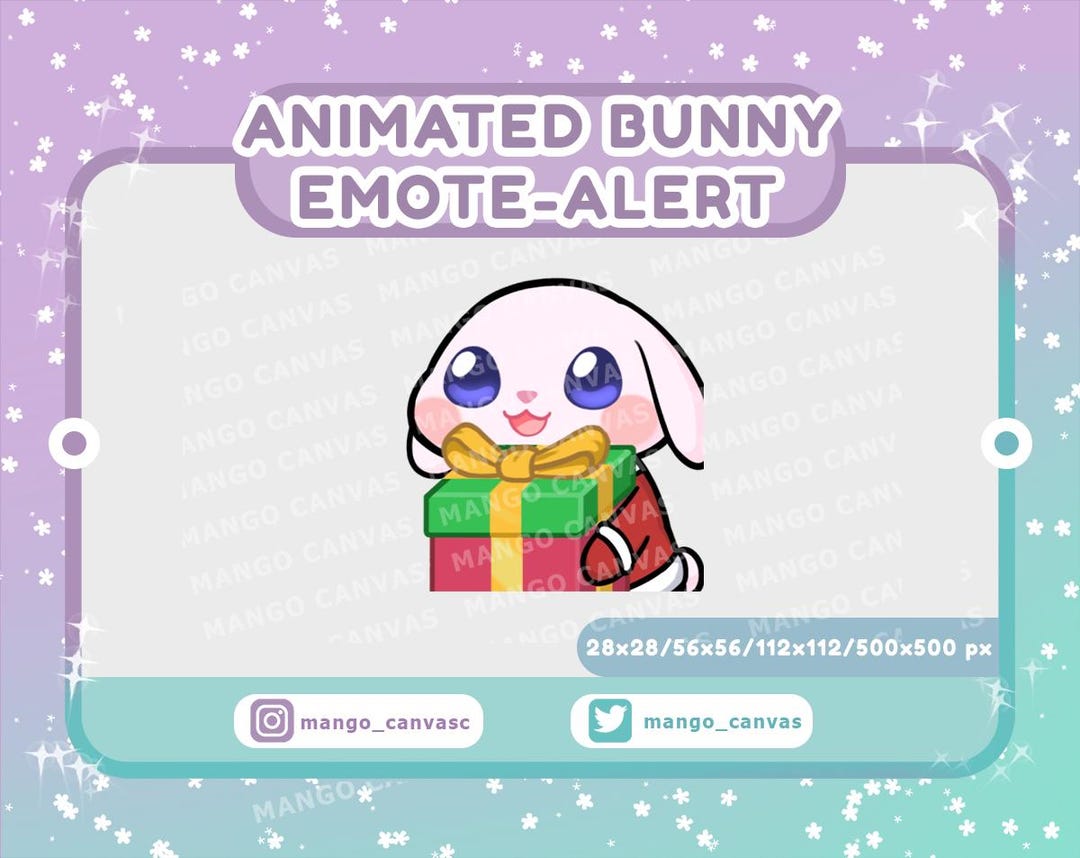 Animated Christmas Bunny Emote-alert/christmas Gift Emote-alert - Etsy