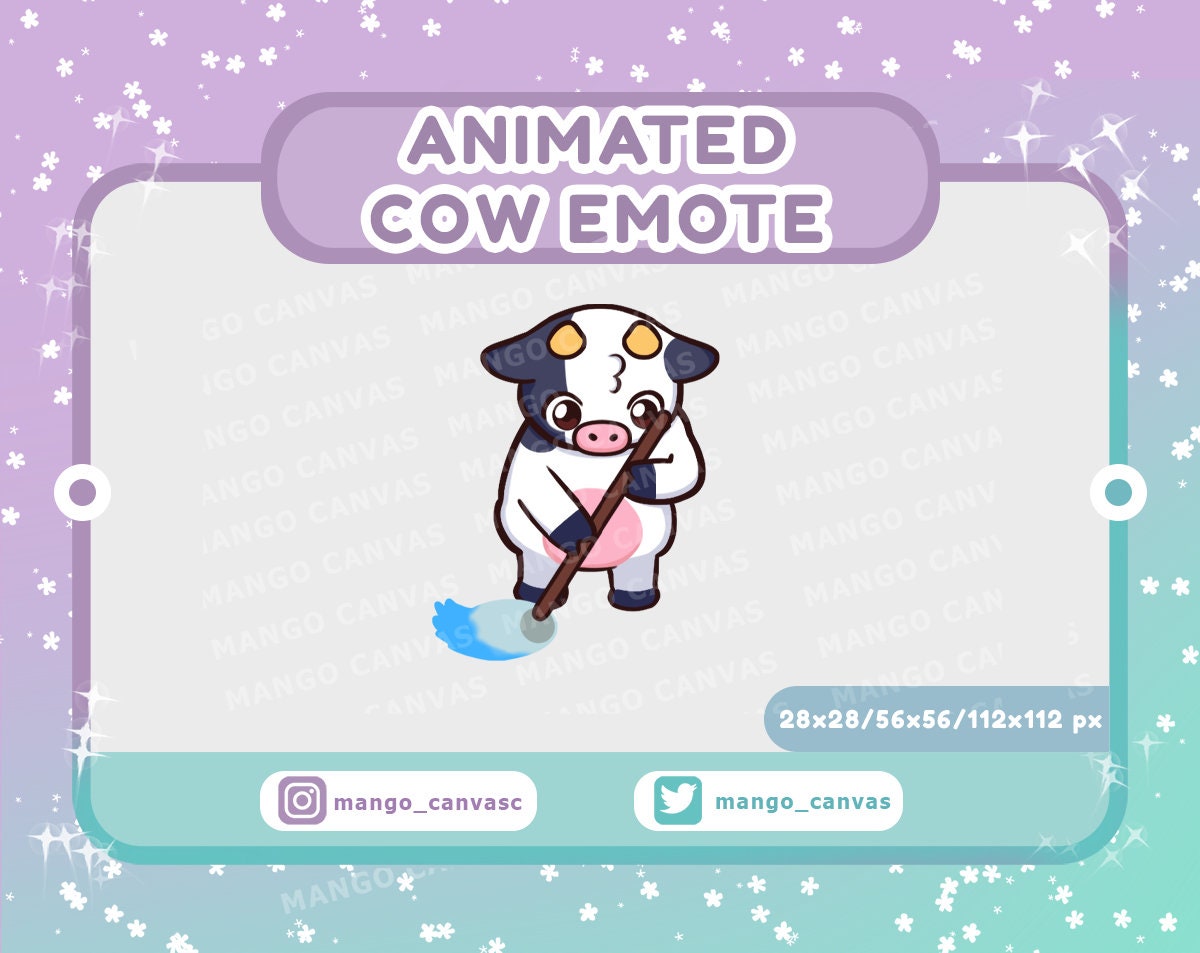 Animated Cow Emote-clean Emote - Etsy