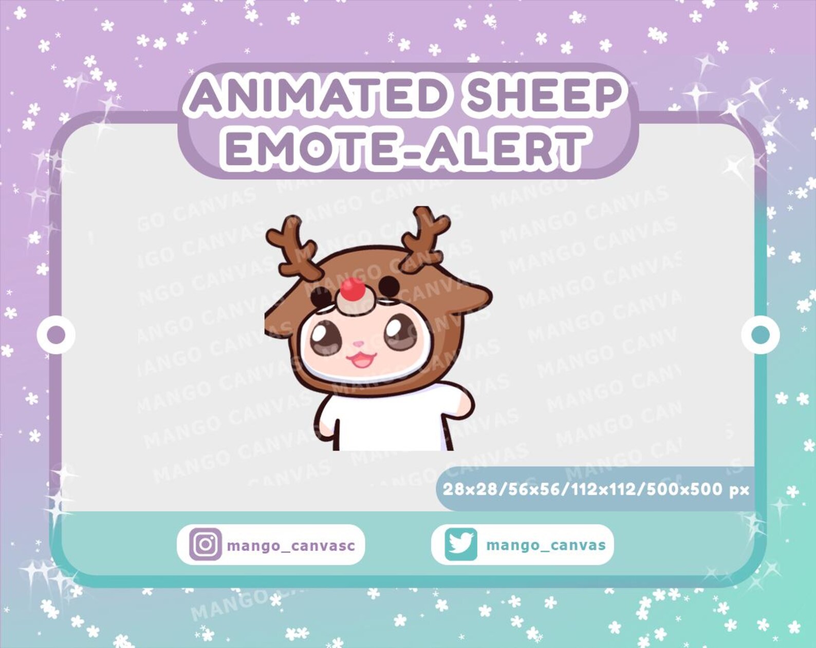 Animated Sheep Emote-alert / Christmas Wiggle Emote-alert - Etsy