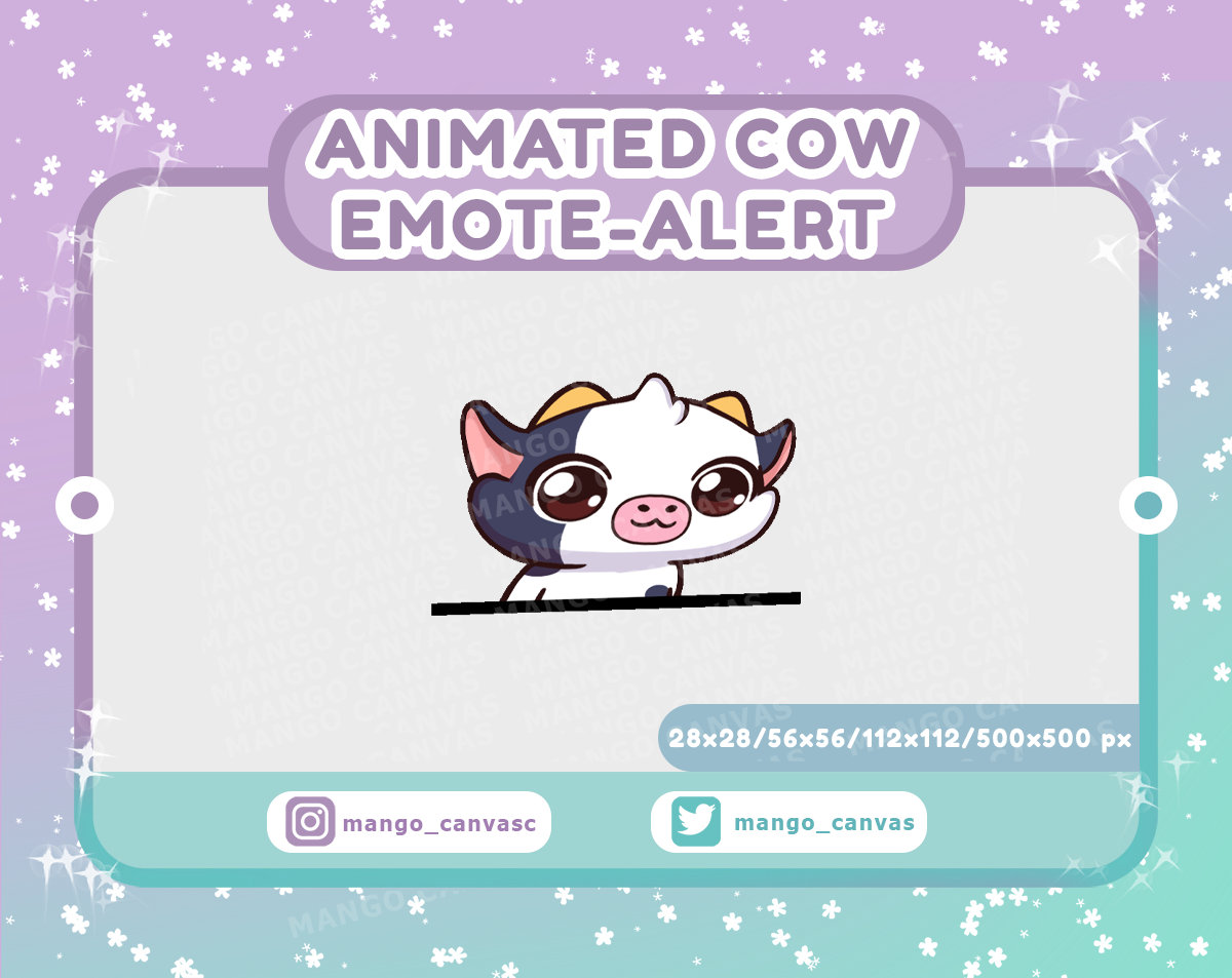Animated Cow Emote Alert /headbang Emote-alert - Etsy