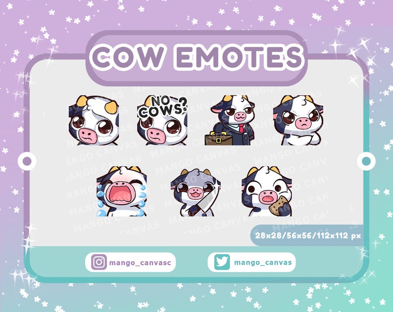 Twitch Emotes-cow Emotes Set 9 - Etsy