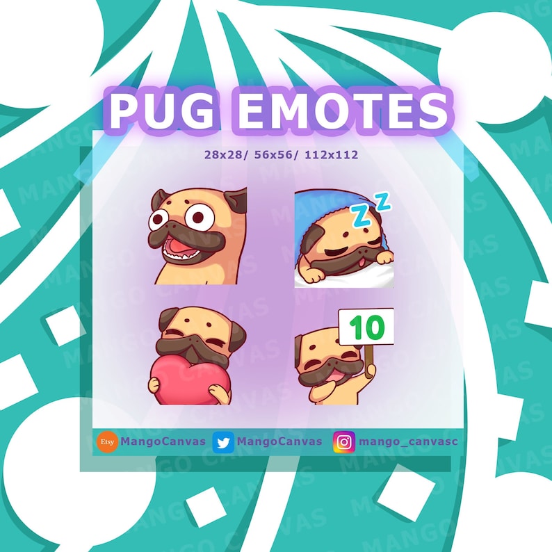 Twitch Emotes-pug - Etsy