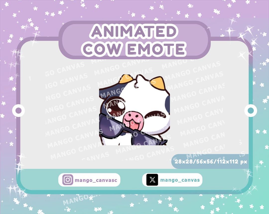 Animated Cow Emote-wink Emote - Etsy