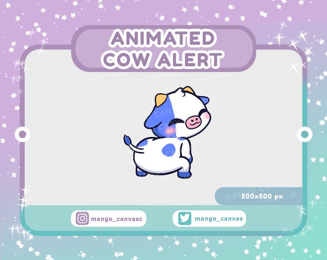 Animated Blue Cow Alert-twerk Alert - Etsy