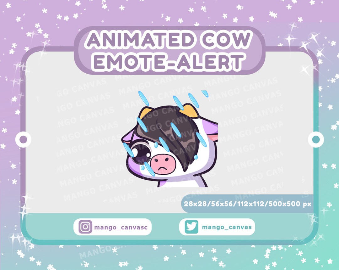 Animated Purple Cow Emote Alert / Emo Emote-alert - Etsy