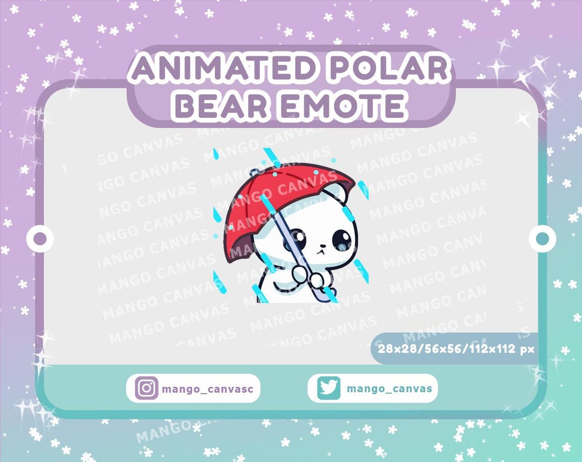 Animated Polar Bear Emote-sad Rain Emote - Etsy