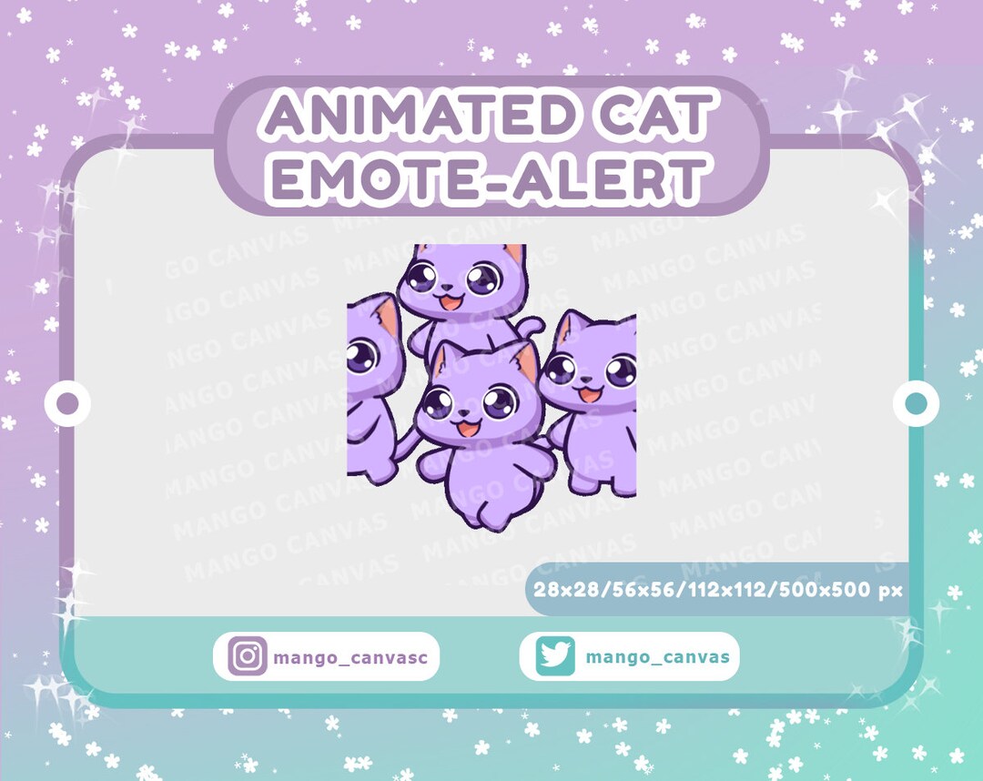 Animated Purple Cat Emote Alert /raid Emote-alert - Etsy