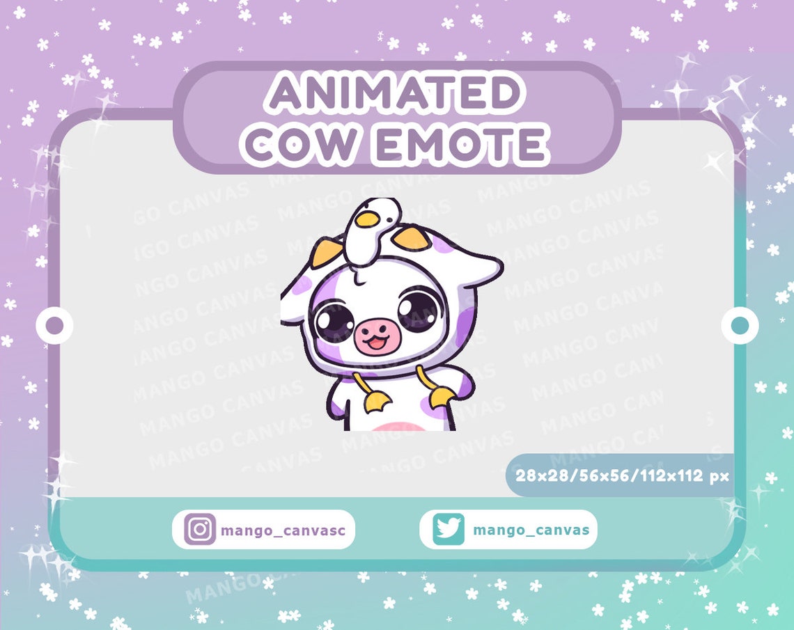 Animated Purple Cow Emote-wiggle Emote - Etsy