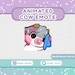 Animated Pink Cow Emote-sweating Emote - Etsy