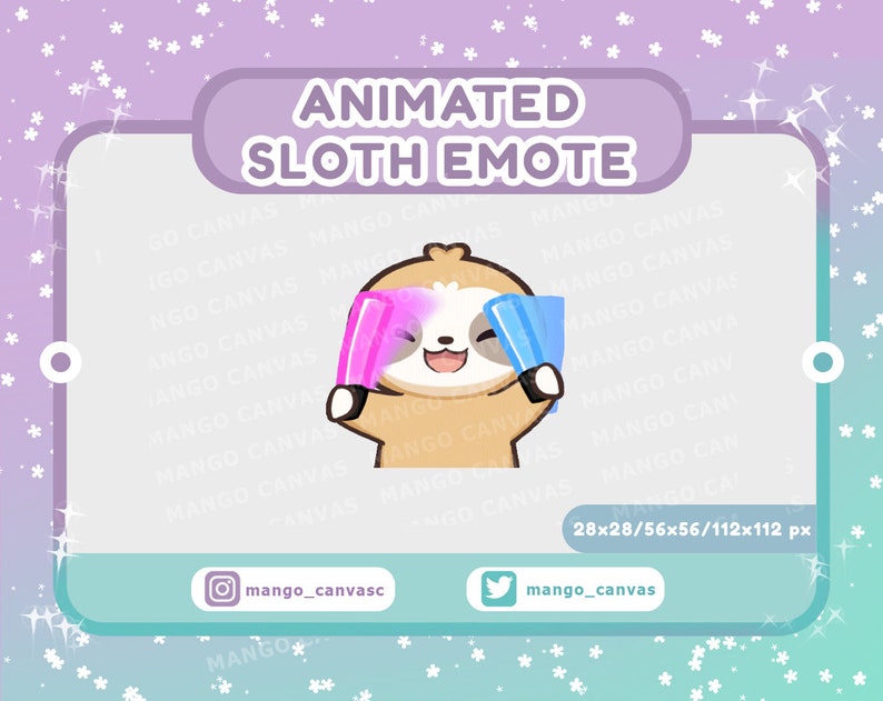 Animated Sloth Emote-lightstick Emote - Etsy