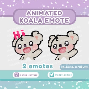 Animated Koala Emote-hi Emote - Etsy