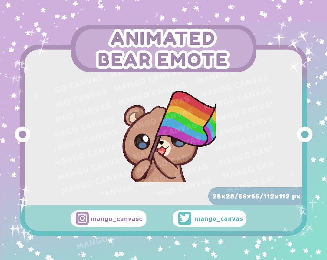 Animated Bear Emote-pride Flag Emote - Etsy