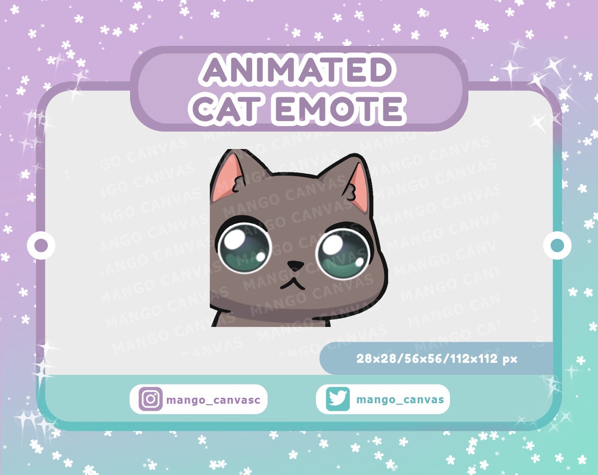 Animated Gray Cat Emote-plink Emote - Etsy