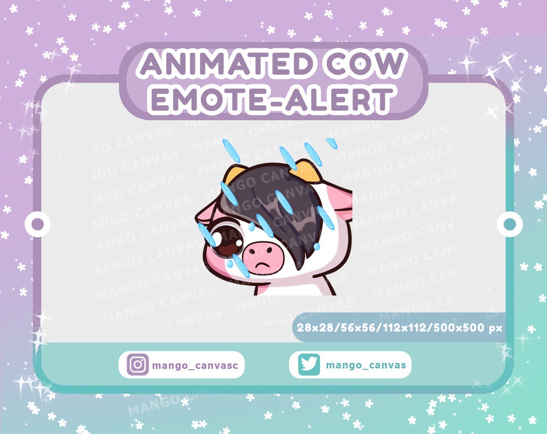 Animated Pink Cow Emote Alert / Emo Emote-alert - Etsy