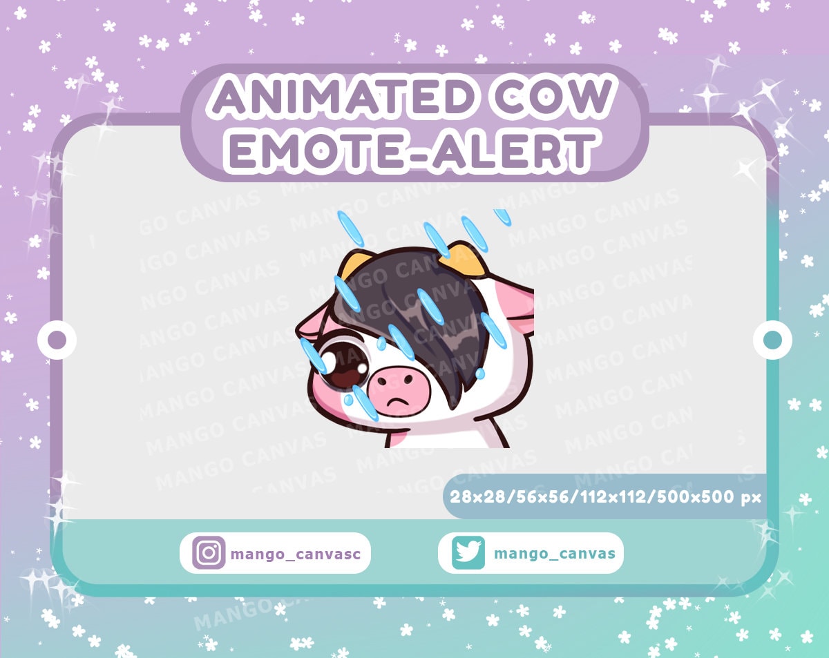 Animated Pink Cow Emote Alert / Emo Emote-alert - Etsy