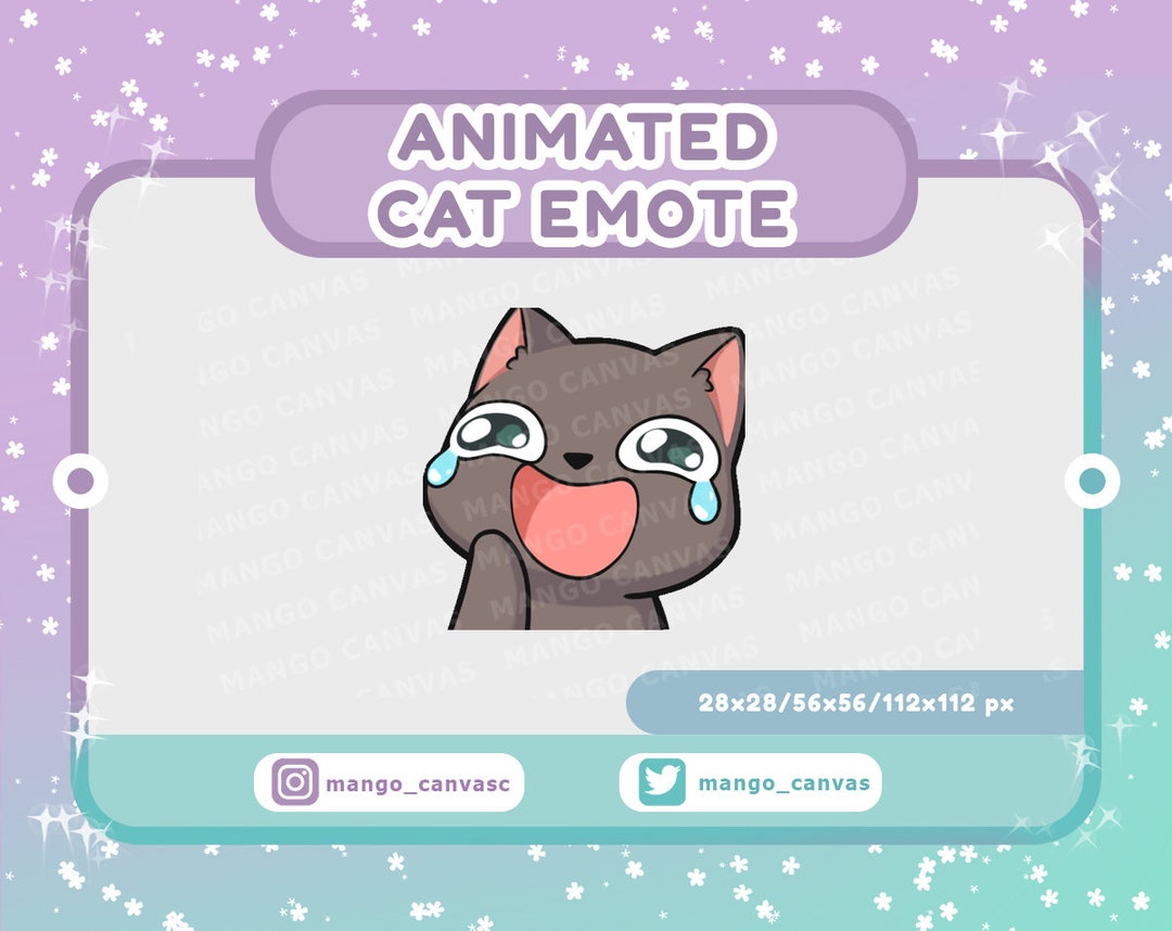 Animated Gray Cat Emote-laugh Emote - Etsy