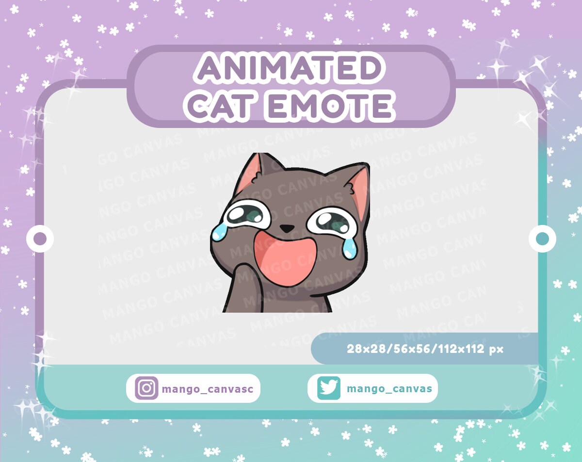 Animated Gray Cat Emote-laugh Emote - Etsy