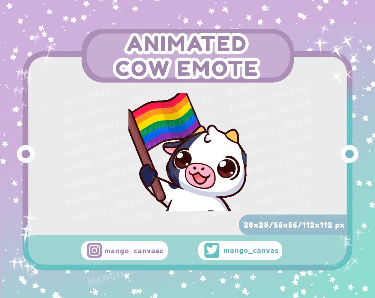 Animated Cow Emote-pride Flag Emote - Etsy