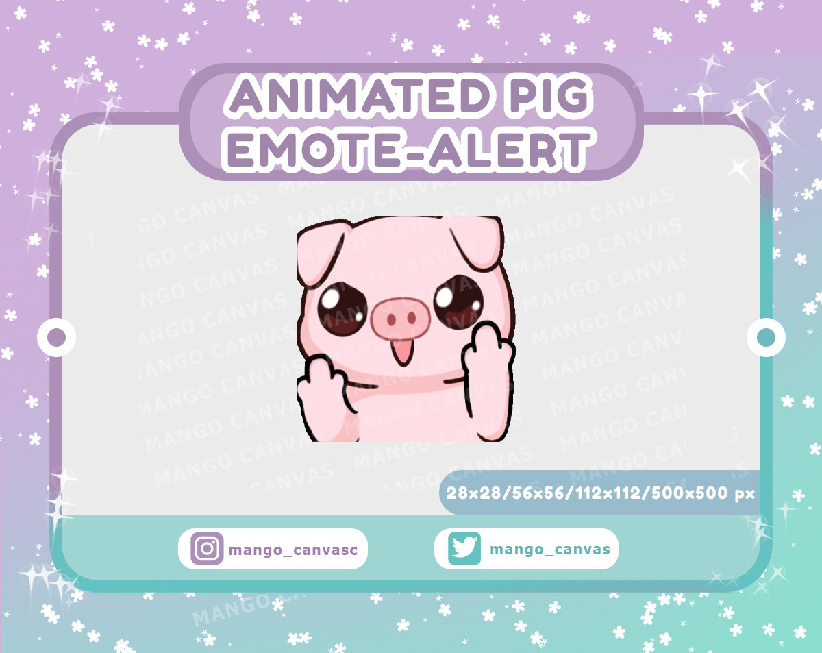 Animated Pig Emote Alert /middle Finger Emote-alert - Etsy