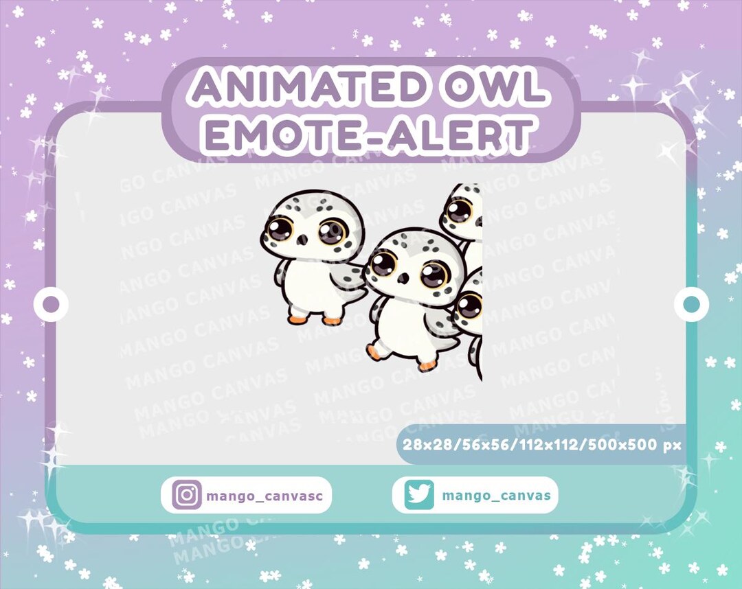 Animated White Owl Emote-alert/ Raid Emote-alert - Etsy