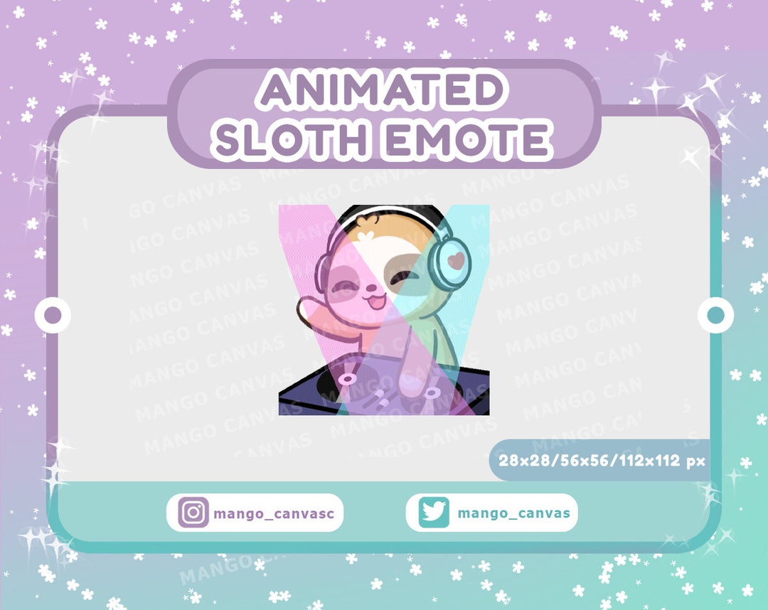 Animated Sloth Emote-dj Emote - Etsy