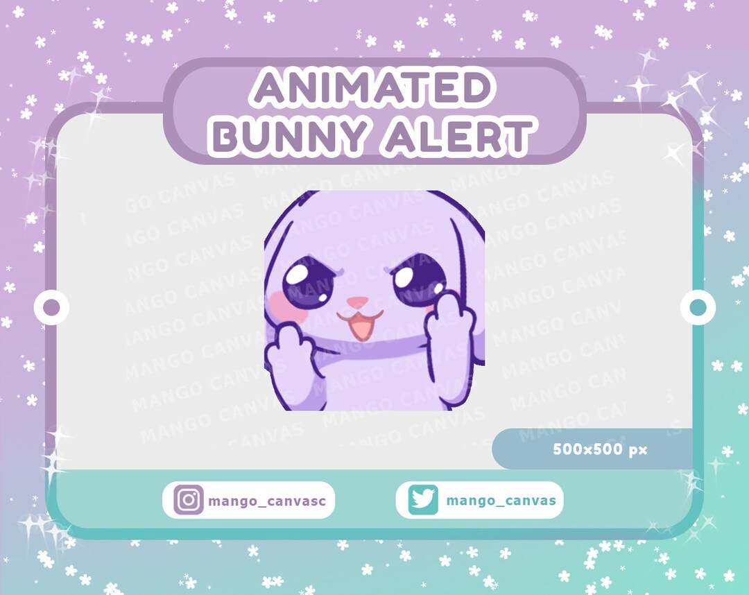 Animated Bunny Alert-middle Finger Alert - Etsy