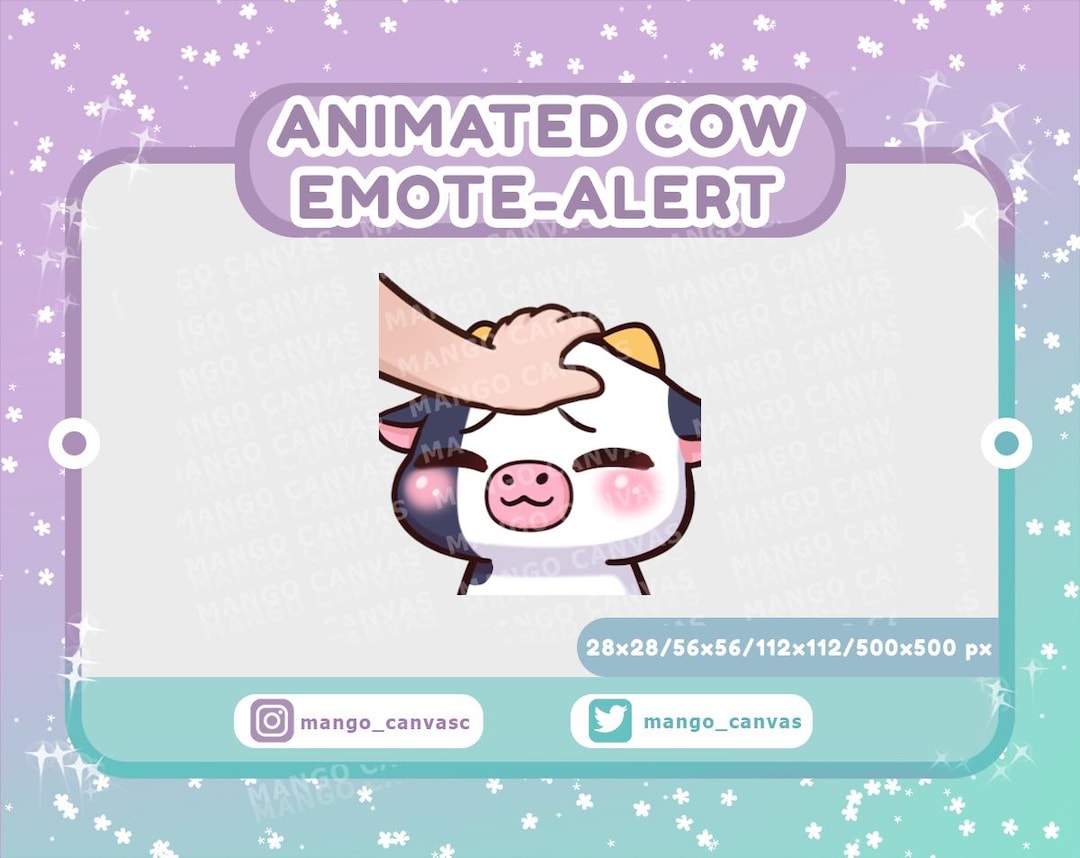 Animated Cow Emote Alert / Head Pat Emote-alert - Etsy