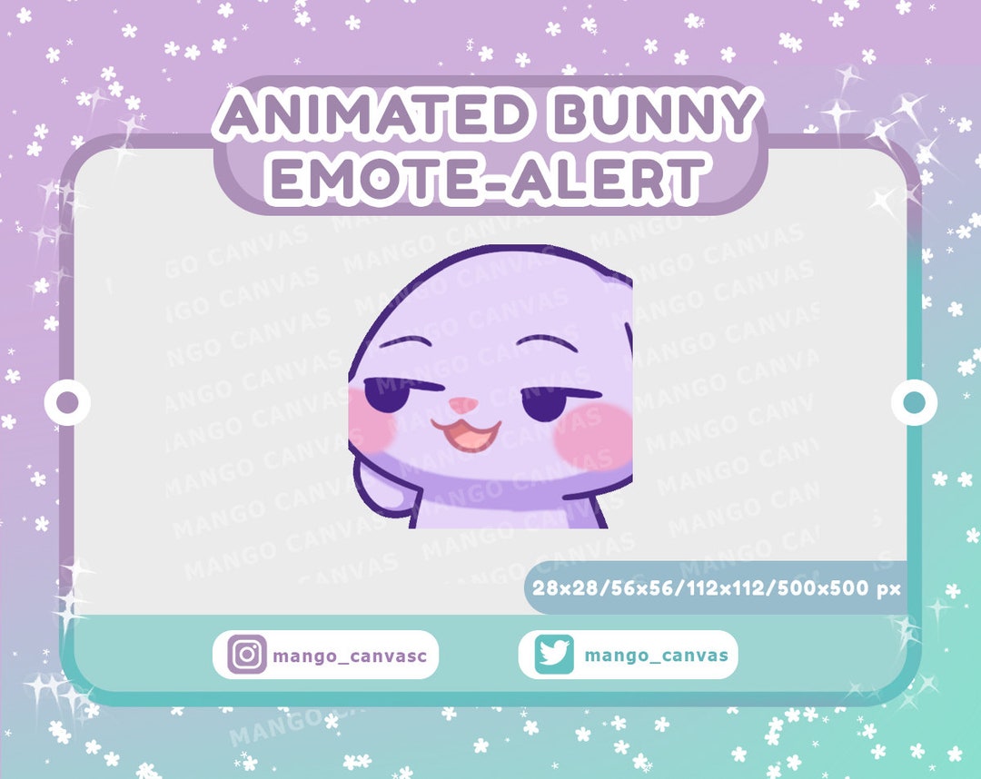Animated Purple Bunny Emote-smirk Emote - Etsy