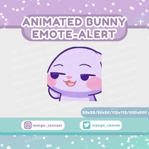 Animated Purple Bunny Emote-smirk Emote - Etsy
