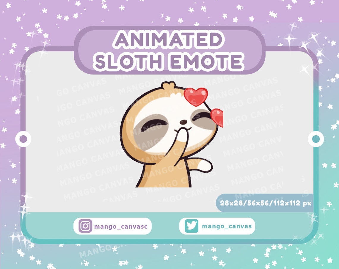 Animated Sloth Emote-kiss Emote - Etsy