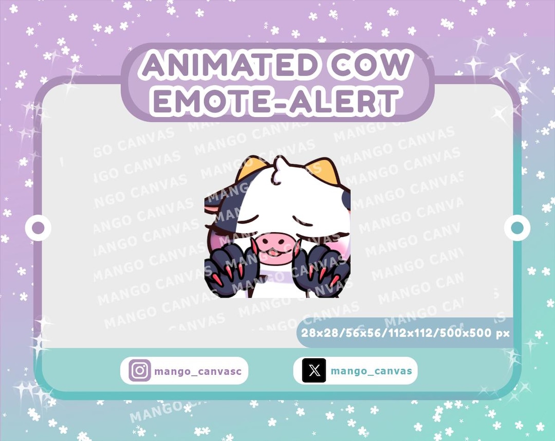Animated Cow Emote-alert/period Emote-alert - Etsy