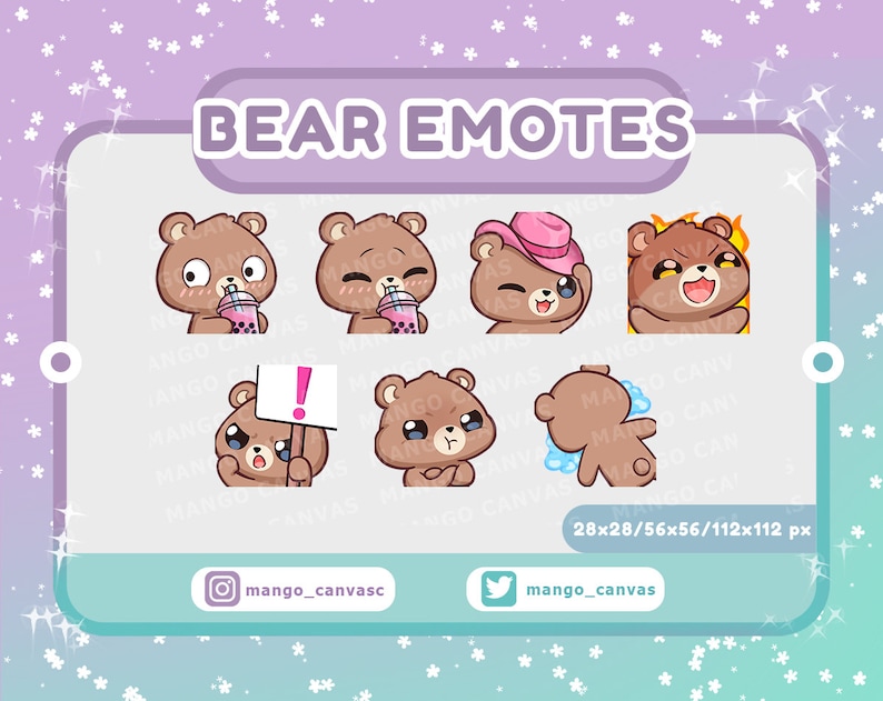 Twitch Emotes-bear Emotes Set 3 - Etsy