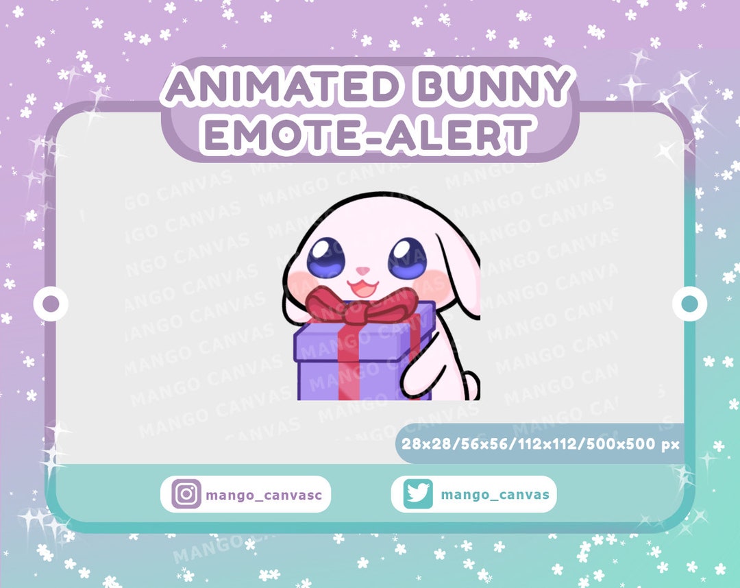 Animated Bunny Emote Alert /gift Box Emote-alert - Etsy