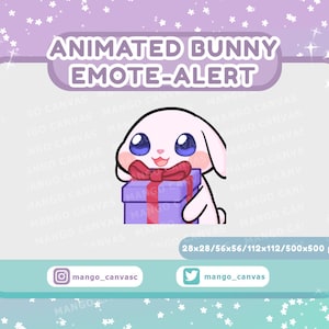 Animated Bunny Emote Alert /gift Box Emote-alert - Etsy