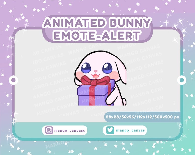 Animated Bunny Emote Alert /gift Box Emote-alert - Etsy