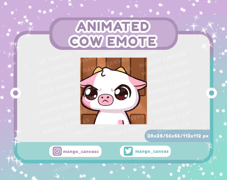 Animated Pink Cow Emote-leave Emote - Etsy