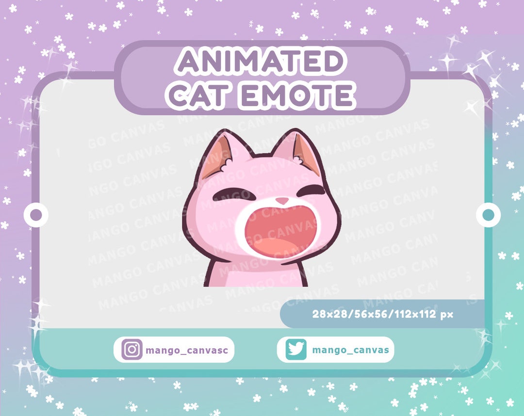 Animated Pink Cat Emote-pop Emote - Etsy