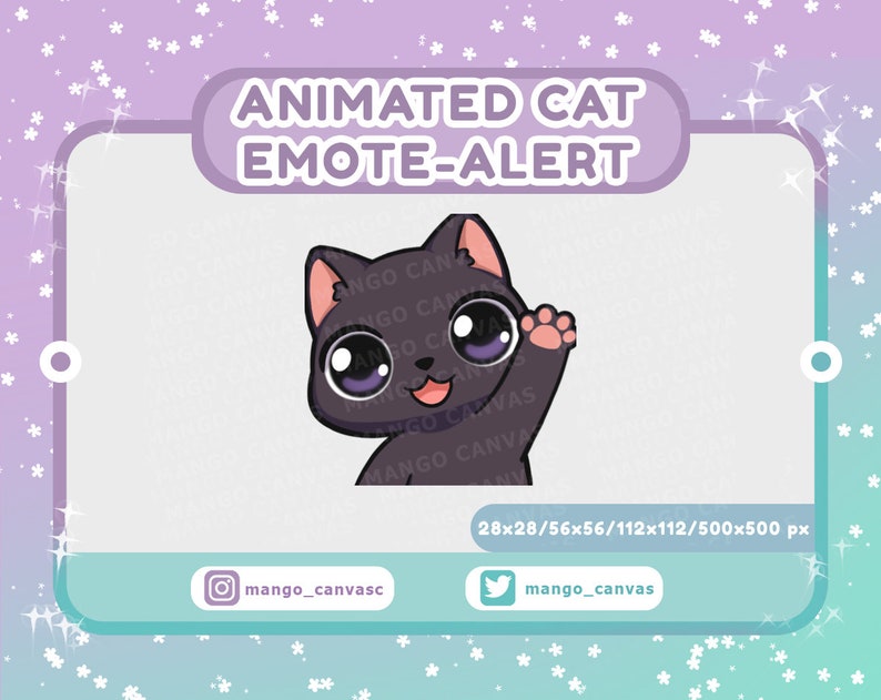 Animated Black Cat Emote Alert /hi Emote-alert - Etsy