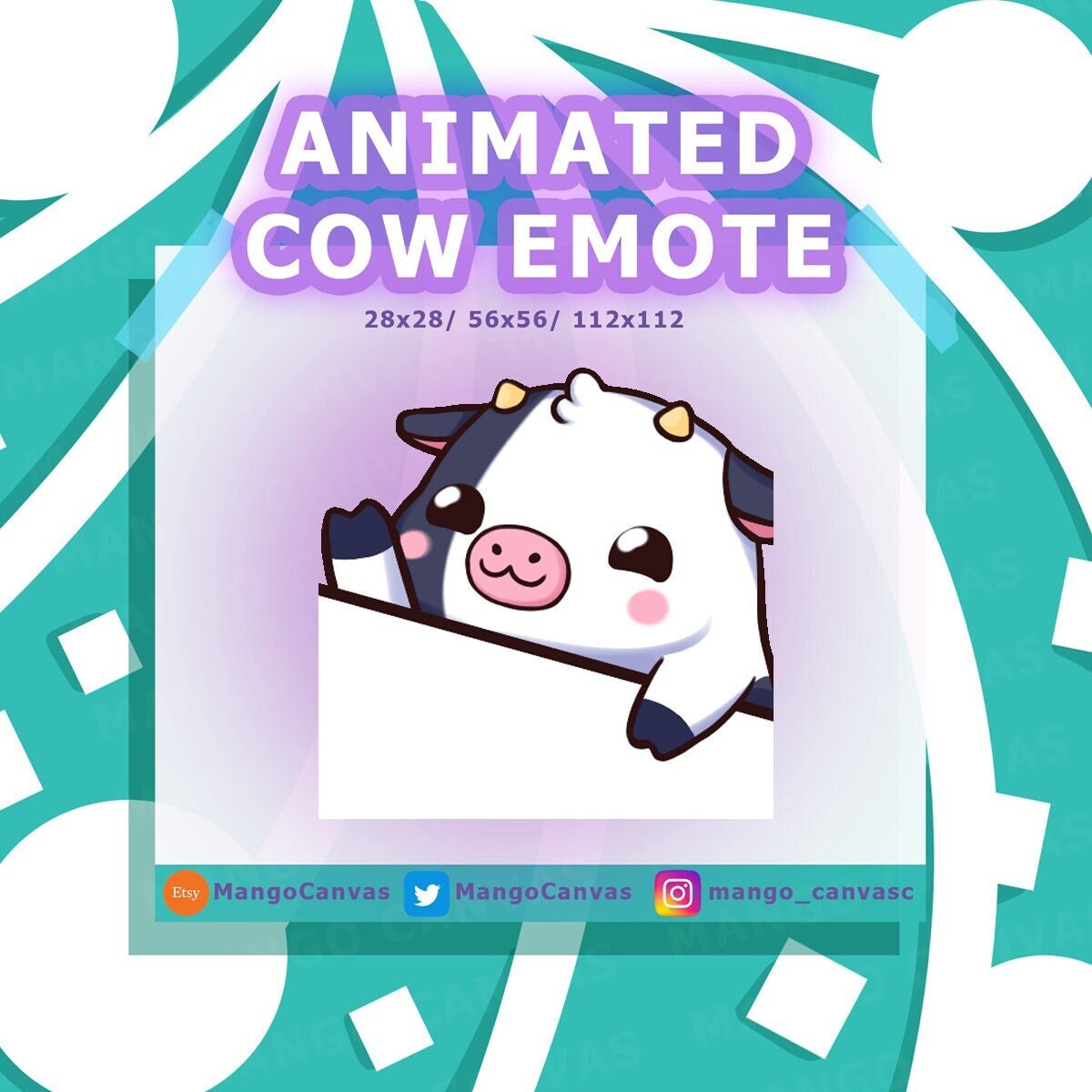 Animated Cow Emote-bongo Cow - Etsy