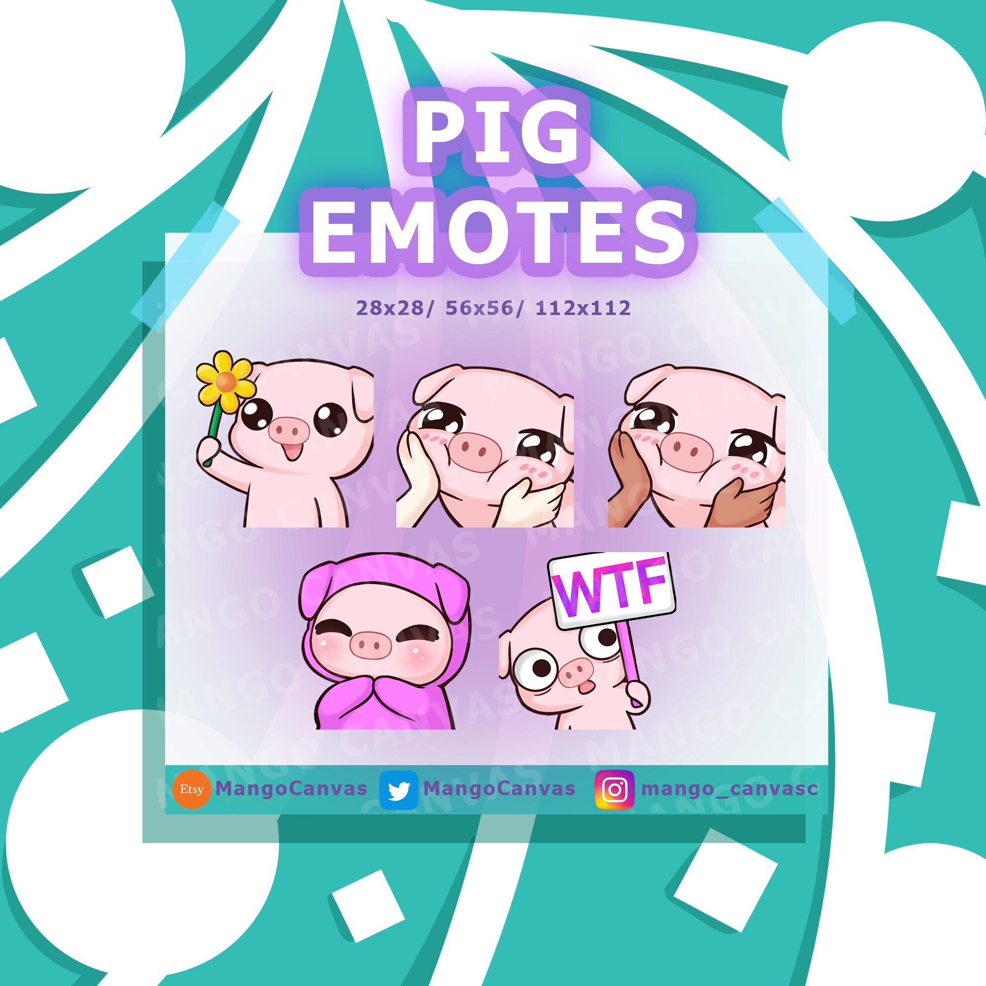 Twitch Emotes-pig Emotes - Etsy