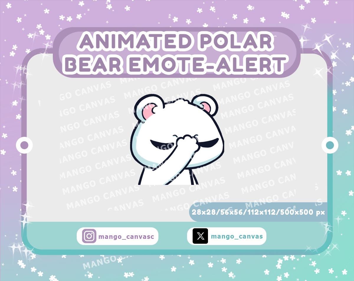 Animated Polar Bear Emote-alert/facepalm Emote-alert - Etsy