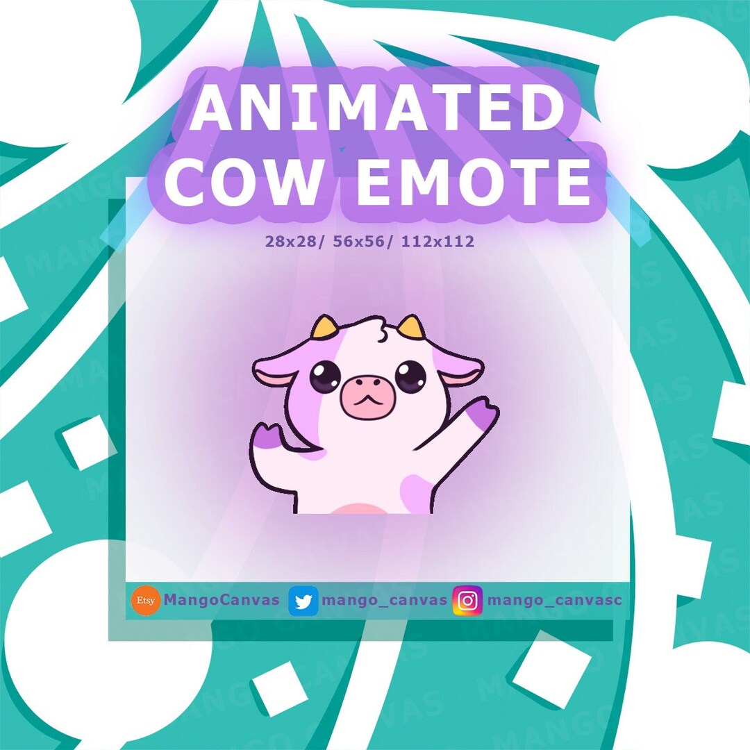 Animated Purple Cow Emote-dance Emote - Etsy