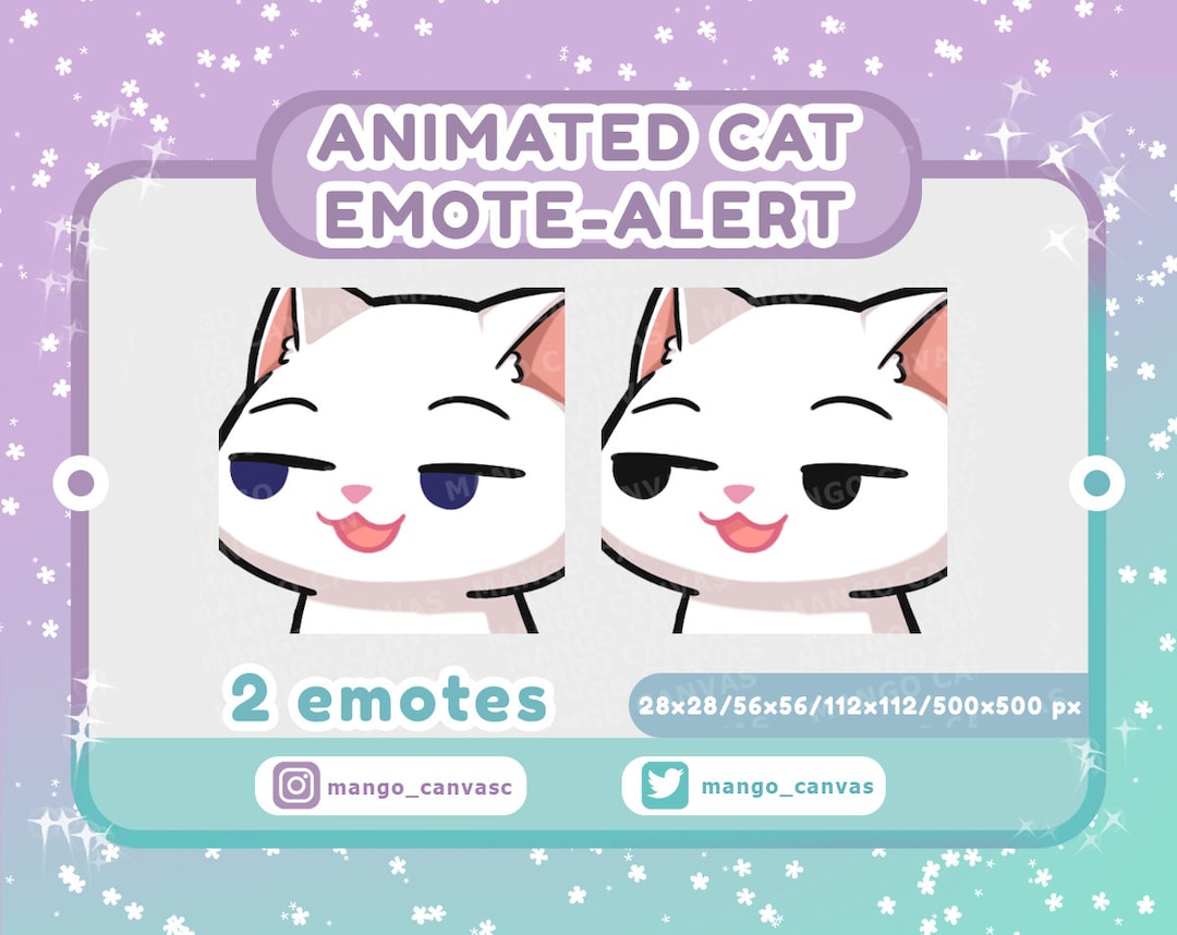 Animated White Cat Emote-smirk Emote - Etsy