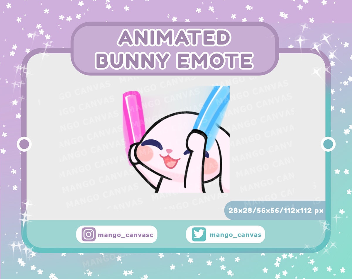 Animated Bunny Emote-light Stick Emote - Etsy