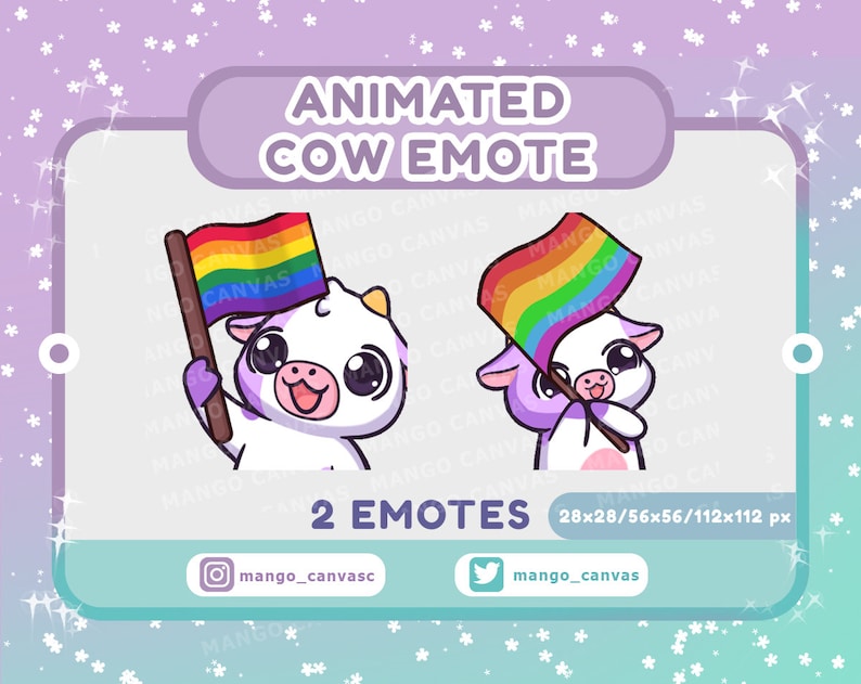 Animated Purple Cow Emote-pride Flag Emote - Etsy