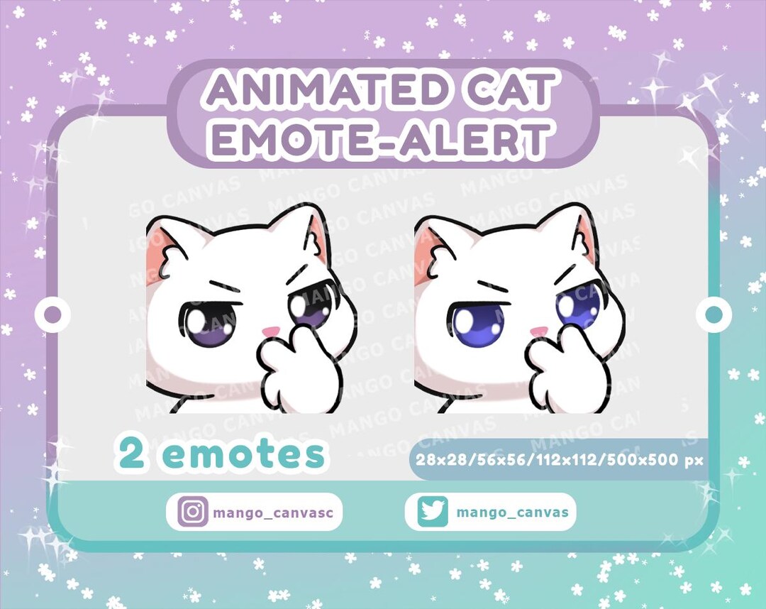 Animated White Cat Emote-alert / Watching You Emote-alert - Etsy